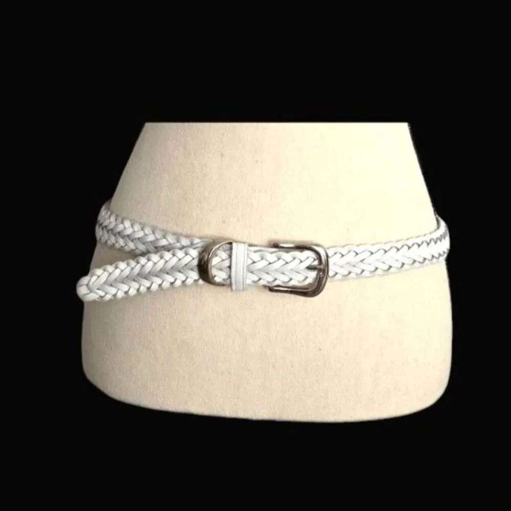 Belt | Accessories | Boho White Braided Leather Belt Nwot Womens Ml ...